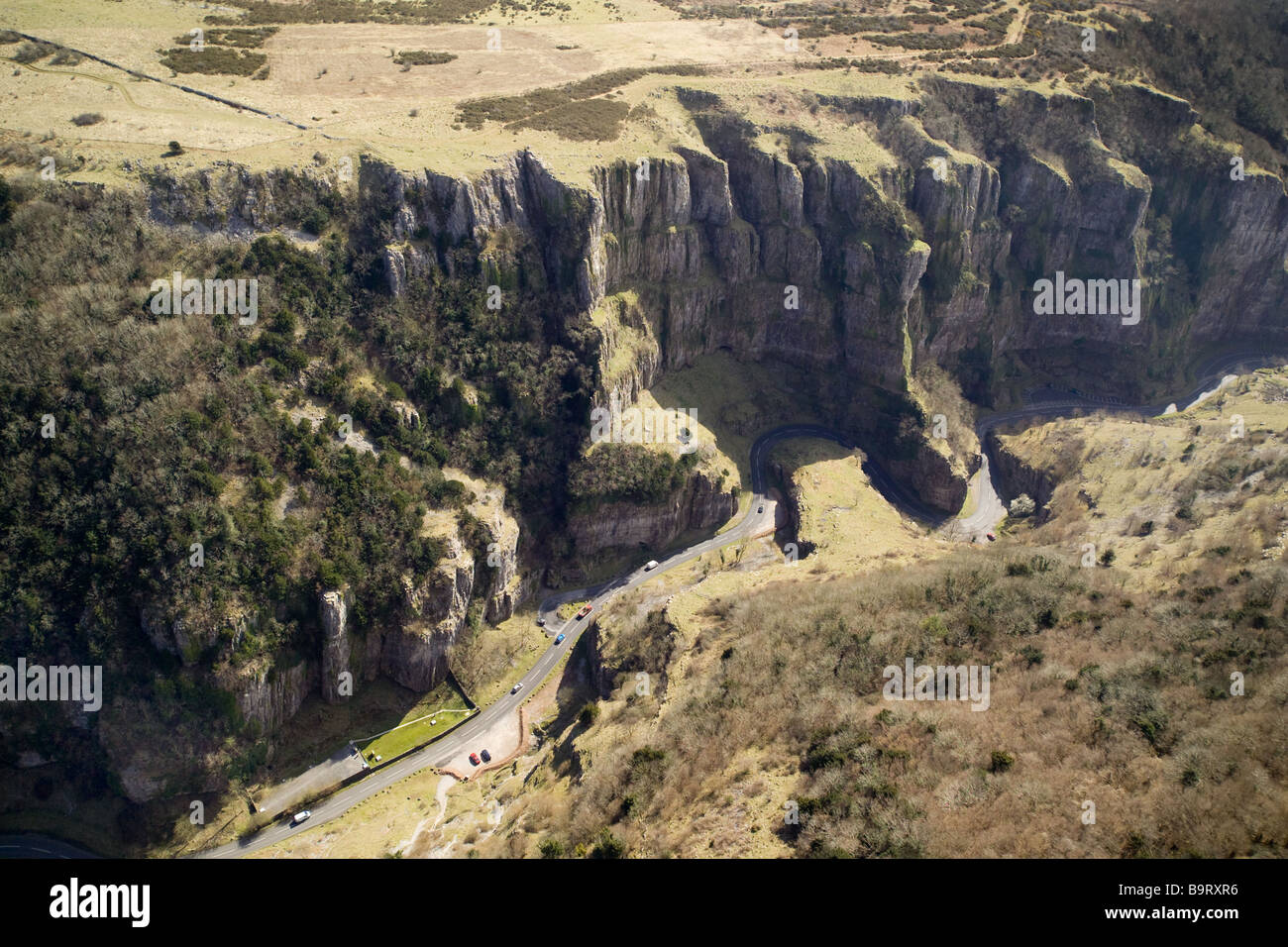 aerial photograph of cheddar gorge Stock Photo - Alamy