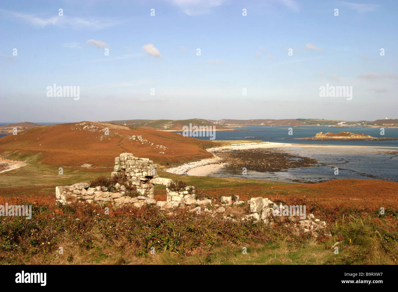Bryher and Tresco from Samson Isle of Scilly in the Autumn Stock Photo ...