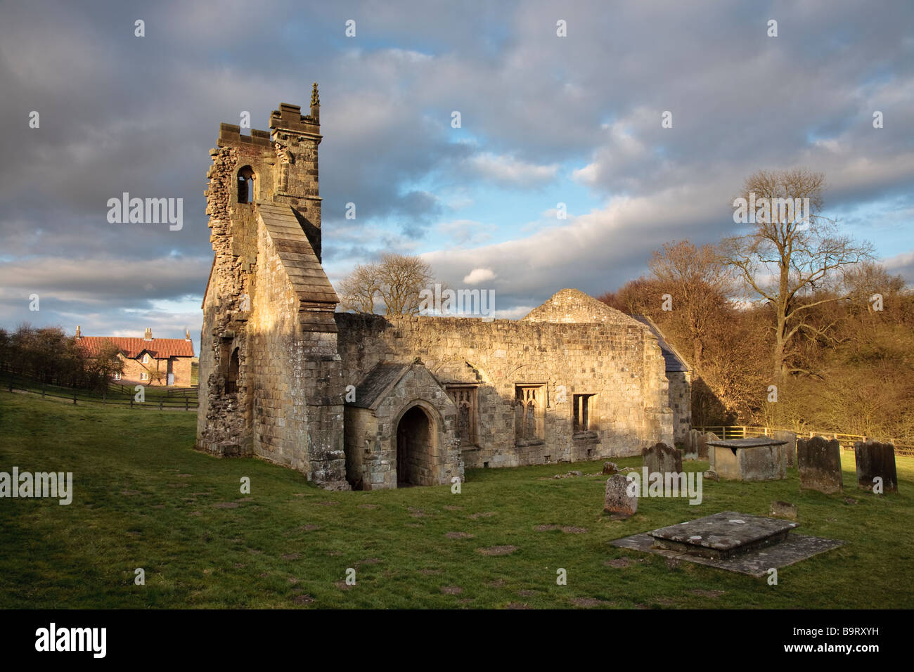 Wharram Percy abandoned village, North Yorkshire, England, UK ...