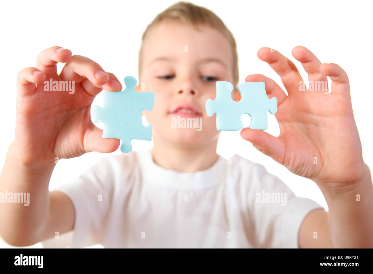 child with puzzle Stock Photo - Alamy