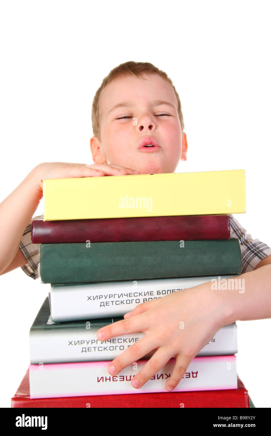 boy with books 2 Stock Photo - Alamy