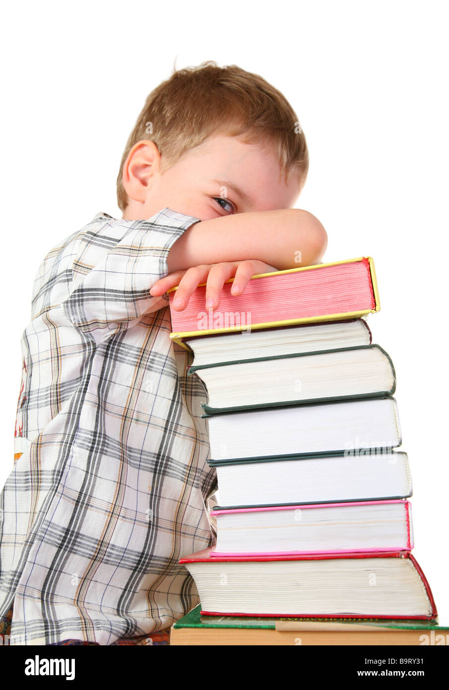 boy with books 3 Stock Photo - Alamy