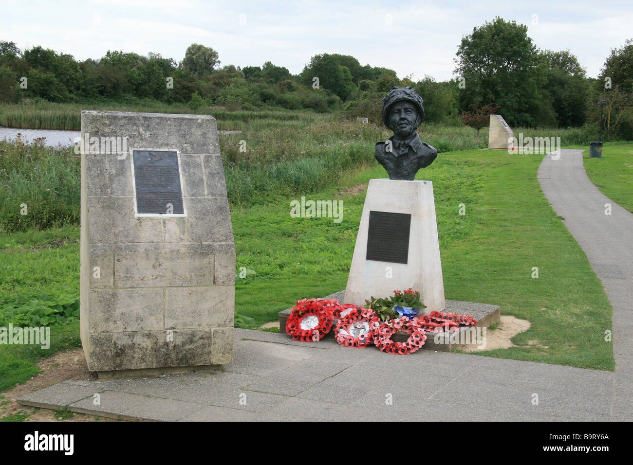 A bust of John Howard, commander of the assault on the Caen Canal ...