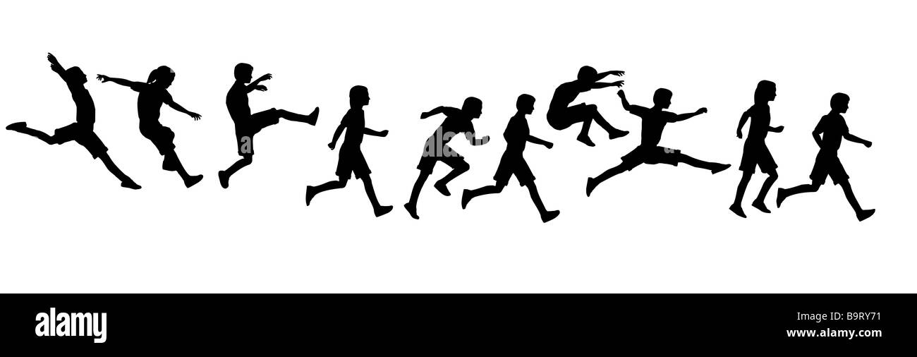 jumping running children Stock Photo - Alamy