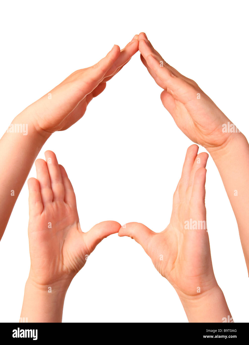 symbol home made from hands Stock Photo - Alamy