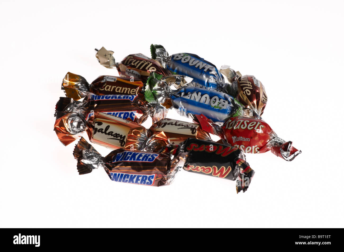 Sweets chocolates mouth size bites Snickers Galaxy Truffle Caramel Mars ...