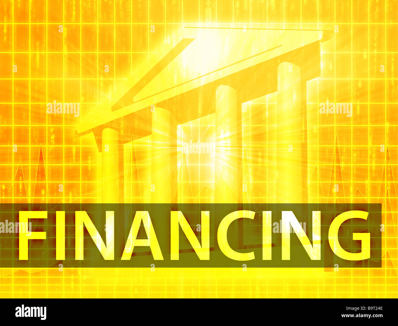 Financing illustration financial diagram with bank building Stock Photo ...