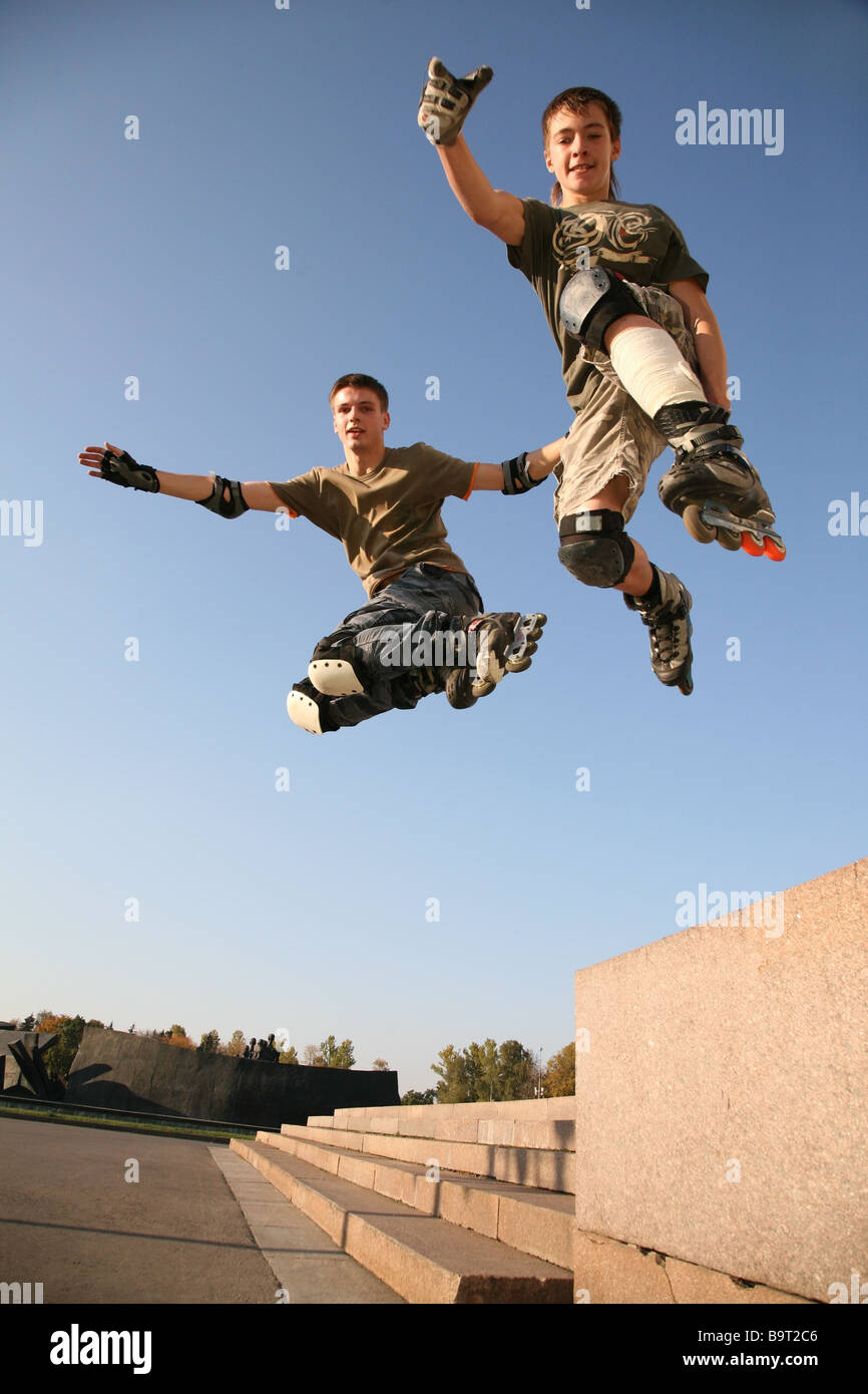 two rollers jump Stock Photo - Alamy