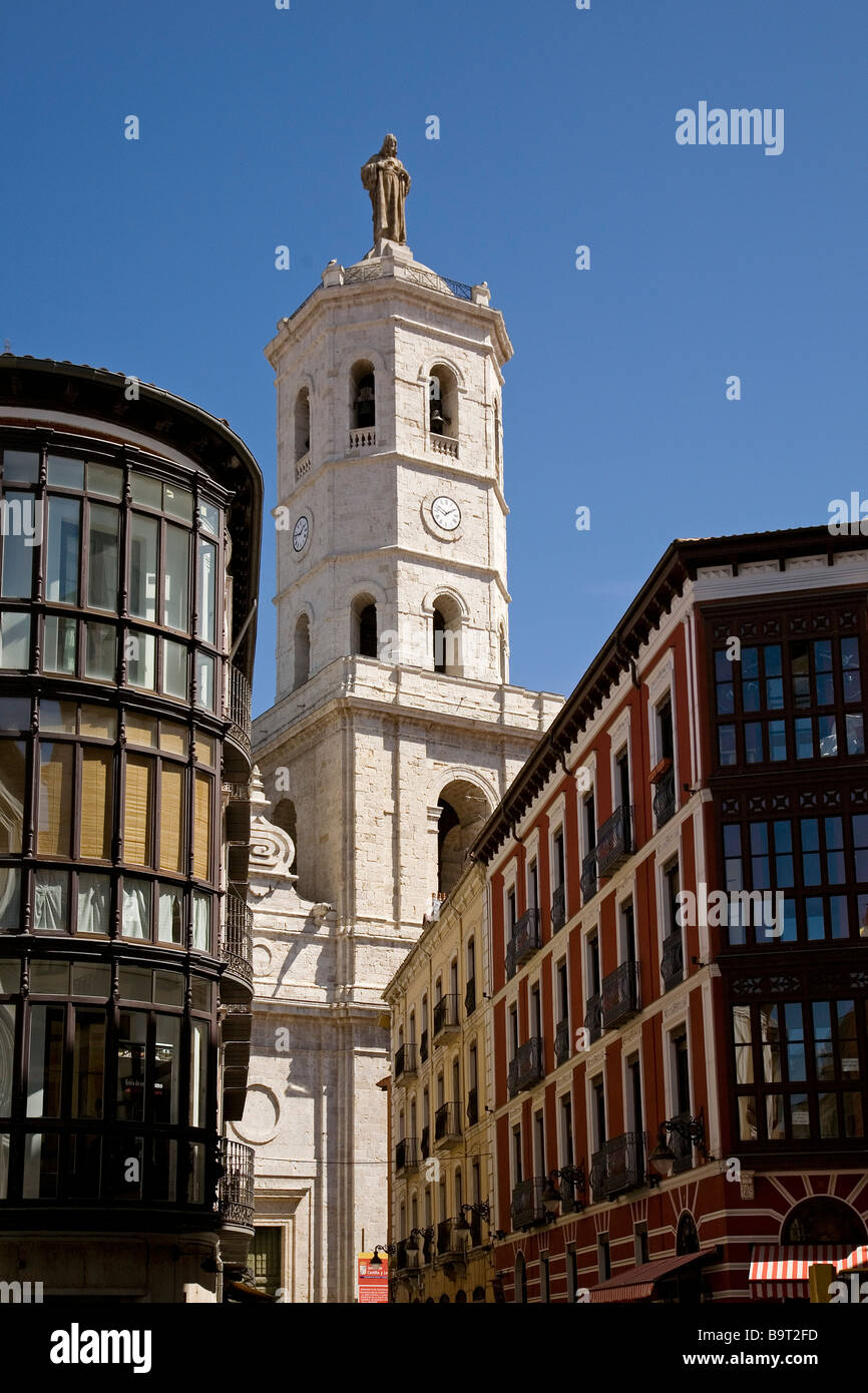 Historic Buildings and Cathedral Valladolid Castilla Leon Spain Stock ...