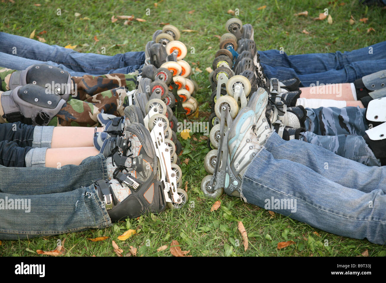 two row of rollers legs Stock Photo - Alamy