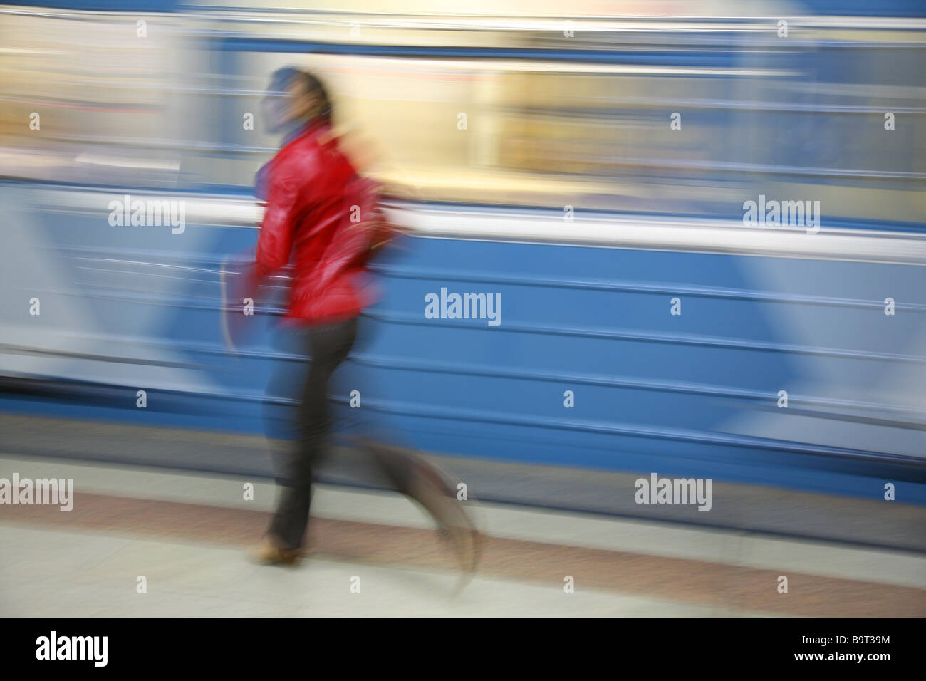 motion girl with train Stock Photo - Alamy
