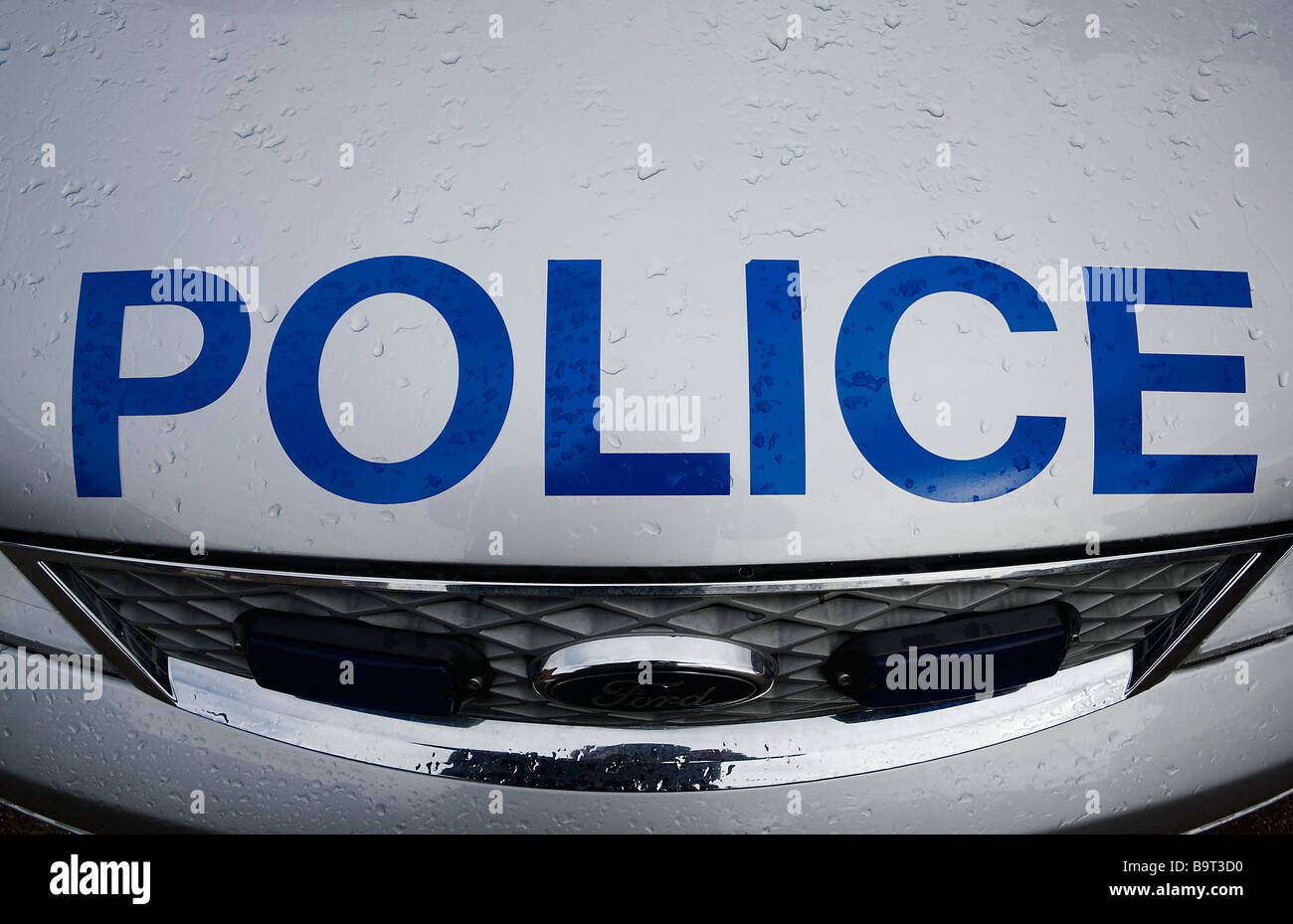 Police patrol car bonnet/hood viewed from above Stock Photo - Alamy