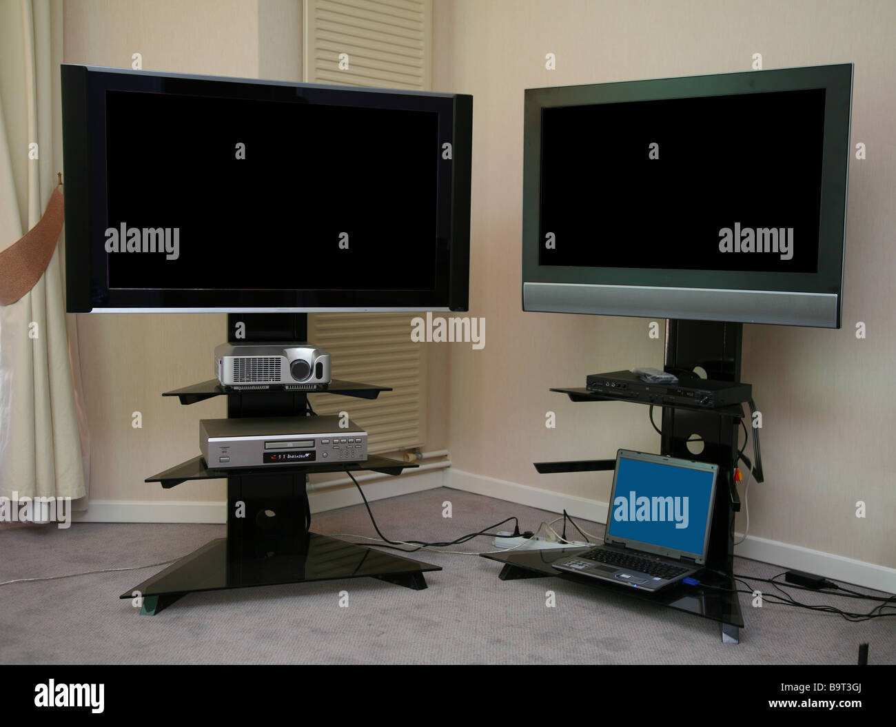 two large television Stock Photo - Alamy