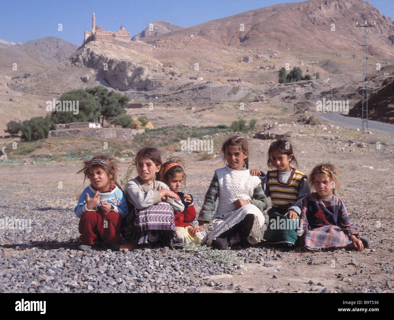 Turkish children playing near a border outpost Stock Photo - Alamy