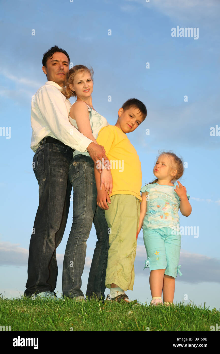 family two child Stock Photo - Alamy