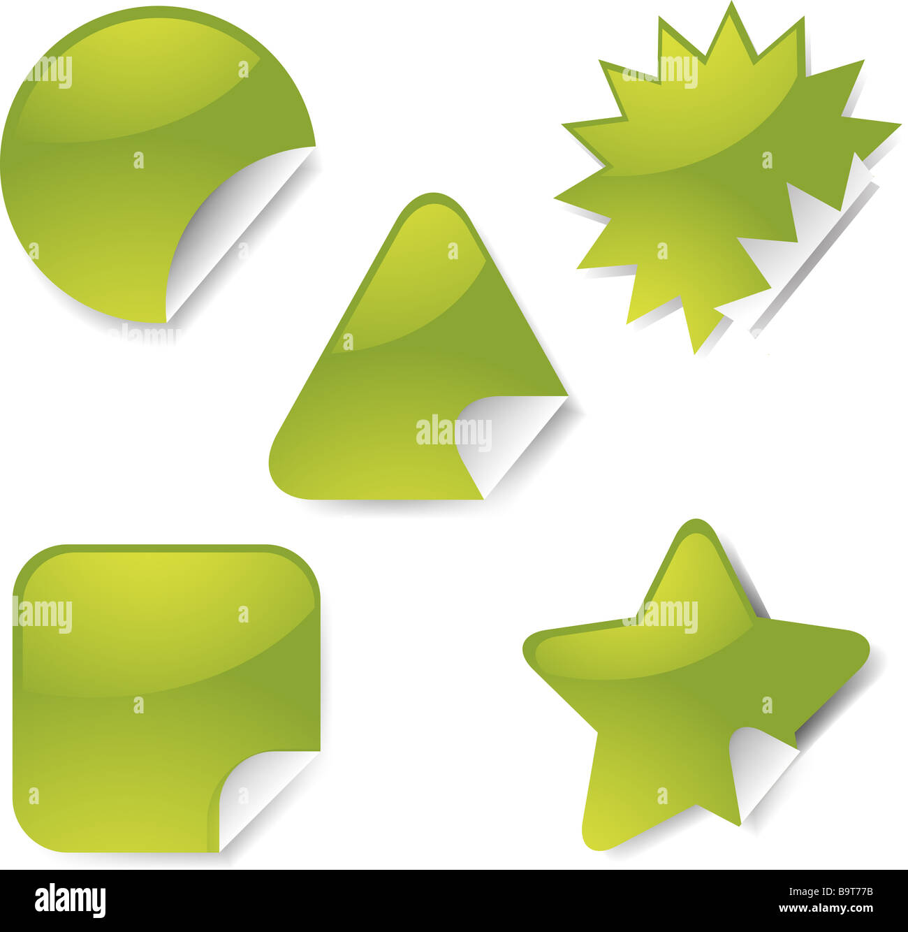 Sticker icon set assorted blank geometric shapes Stock Photo - Alamy