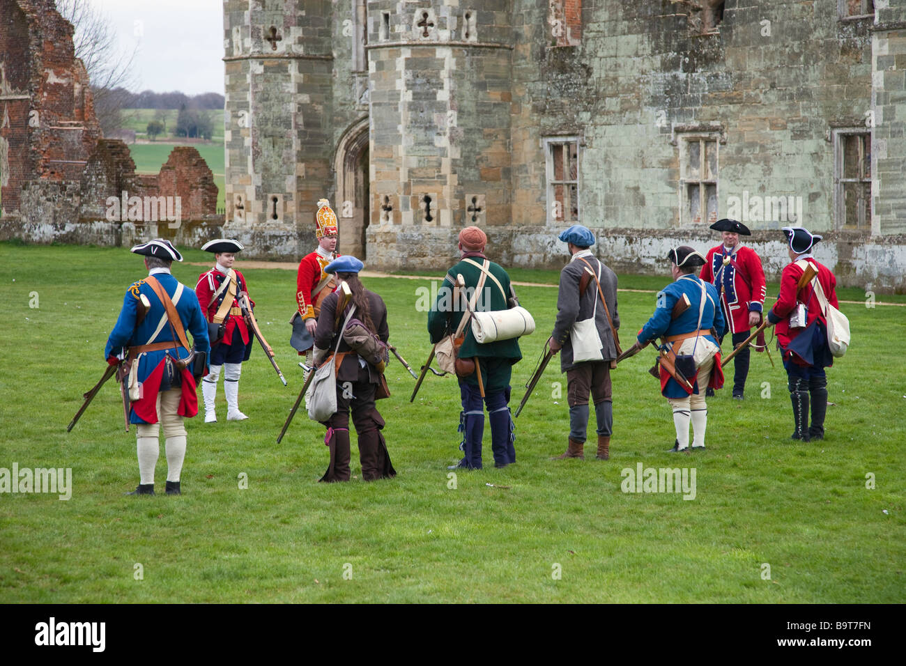 New France Old England Re-enactors NFOE at Cowdray Park Stock Photo - Alamy