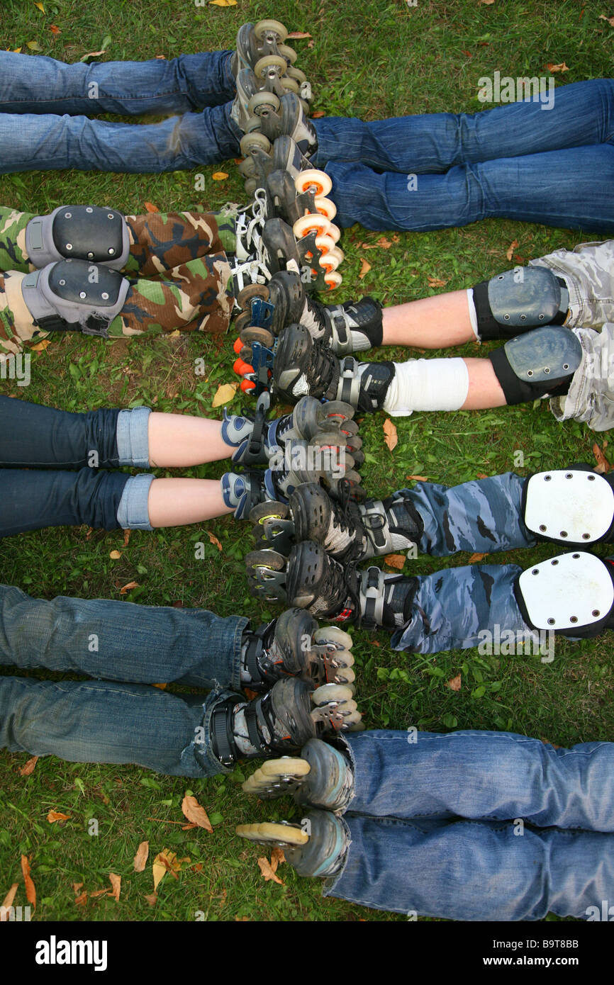 row of rollers legs Stock Photo - Alamy