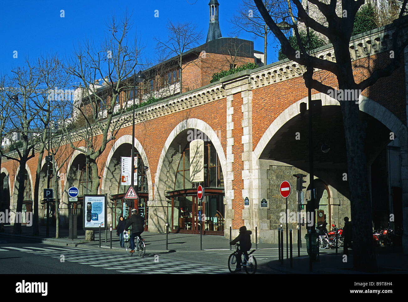 Paris, France. Viaduc des Arts, arches beneath disused railway ...