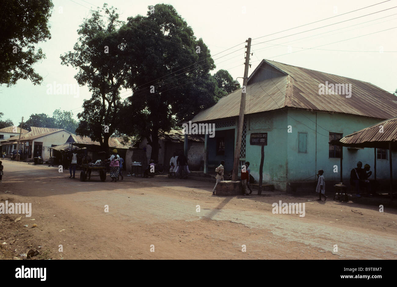 THE GAMBIA. BASSE SANTA SU. West african urban street scene Stock Photo ...