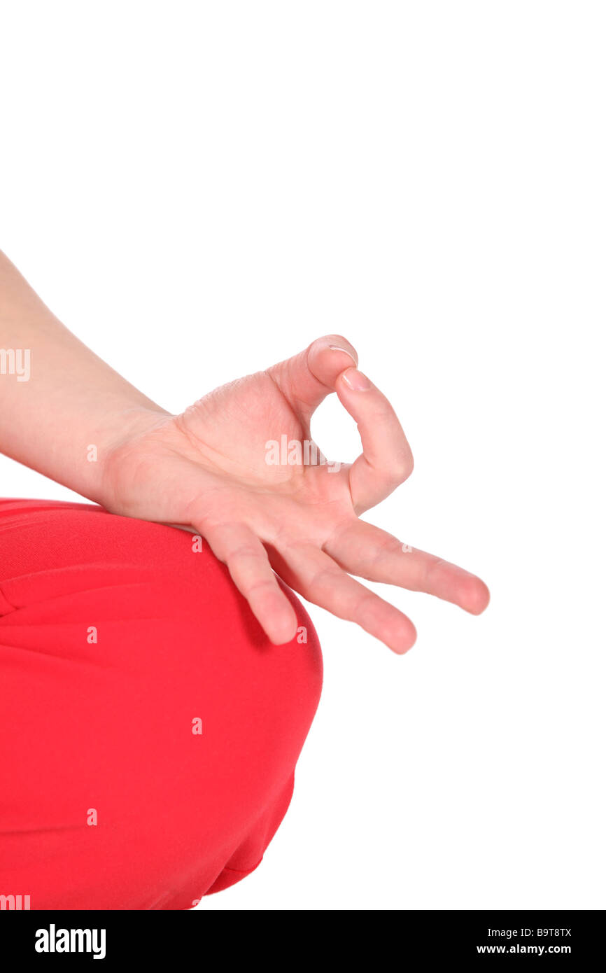fingers position in meditation Stock Photo - Alamy