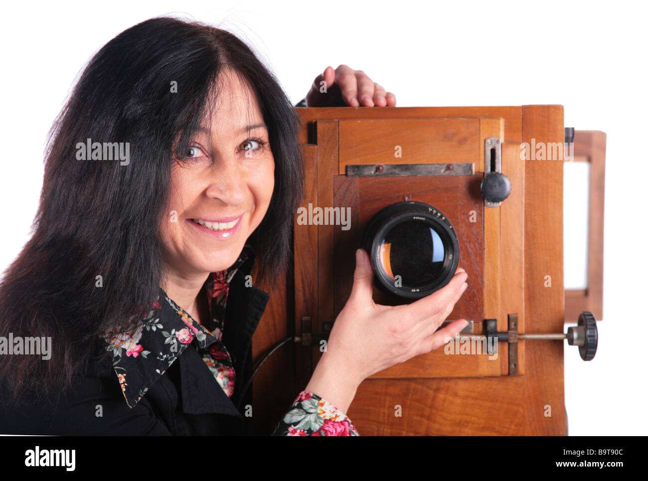 senior woman with old camera Stock Photo - Alamy