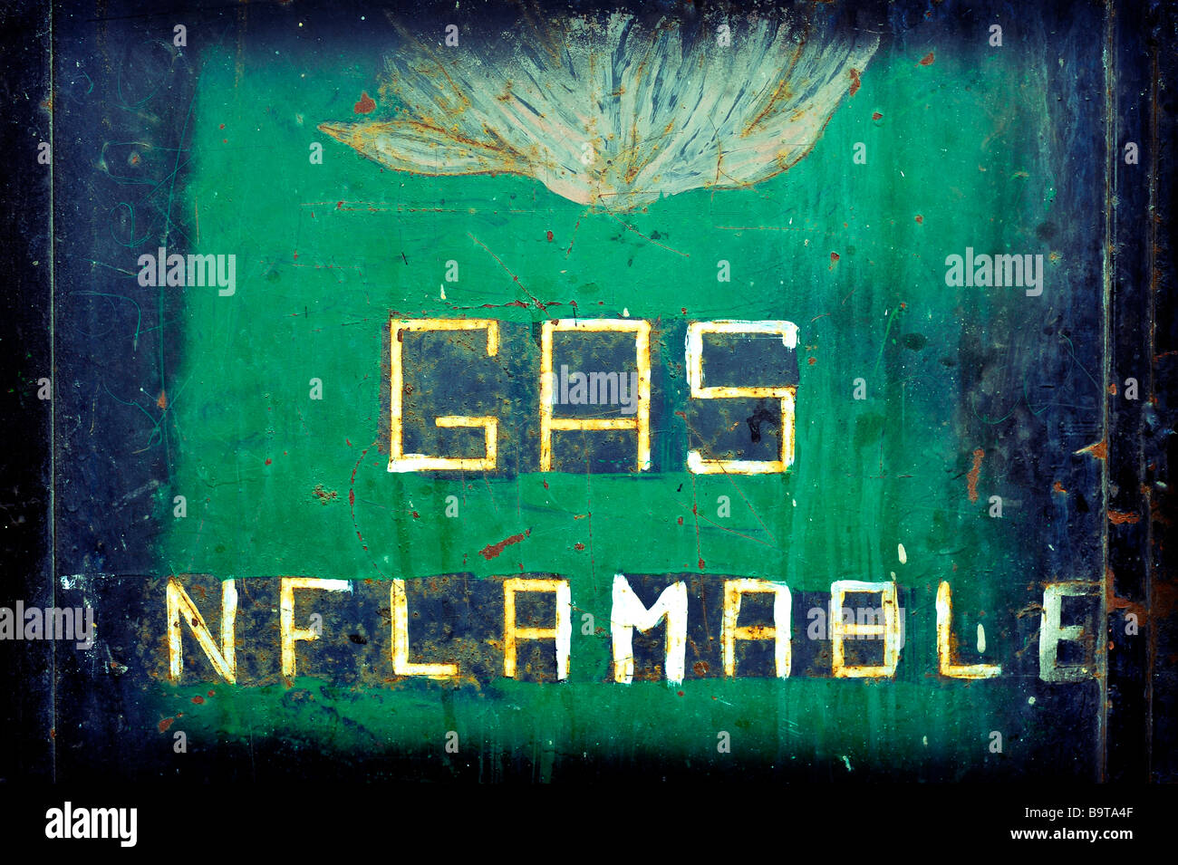 sign gas inflammable Stock Photo - Alamy