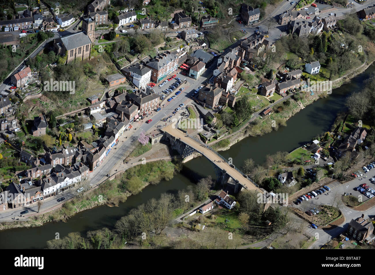 Aerial view of Ironbridge in Telford Shropshire England Uk Stock Photo ...