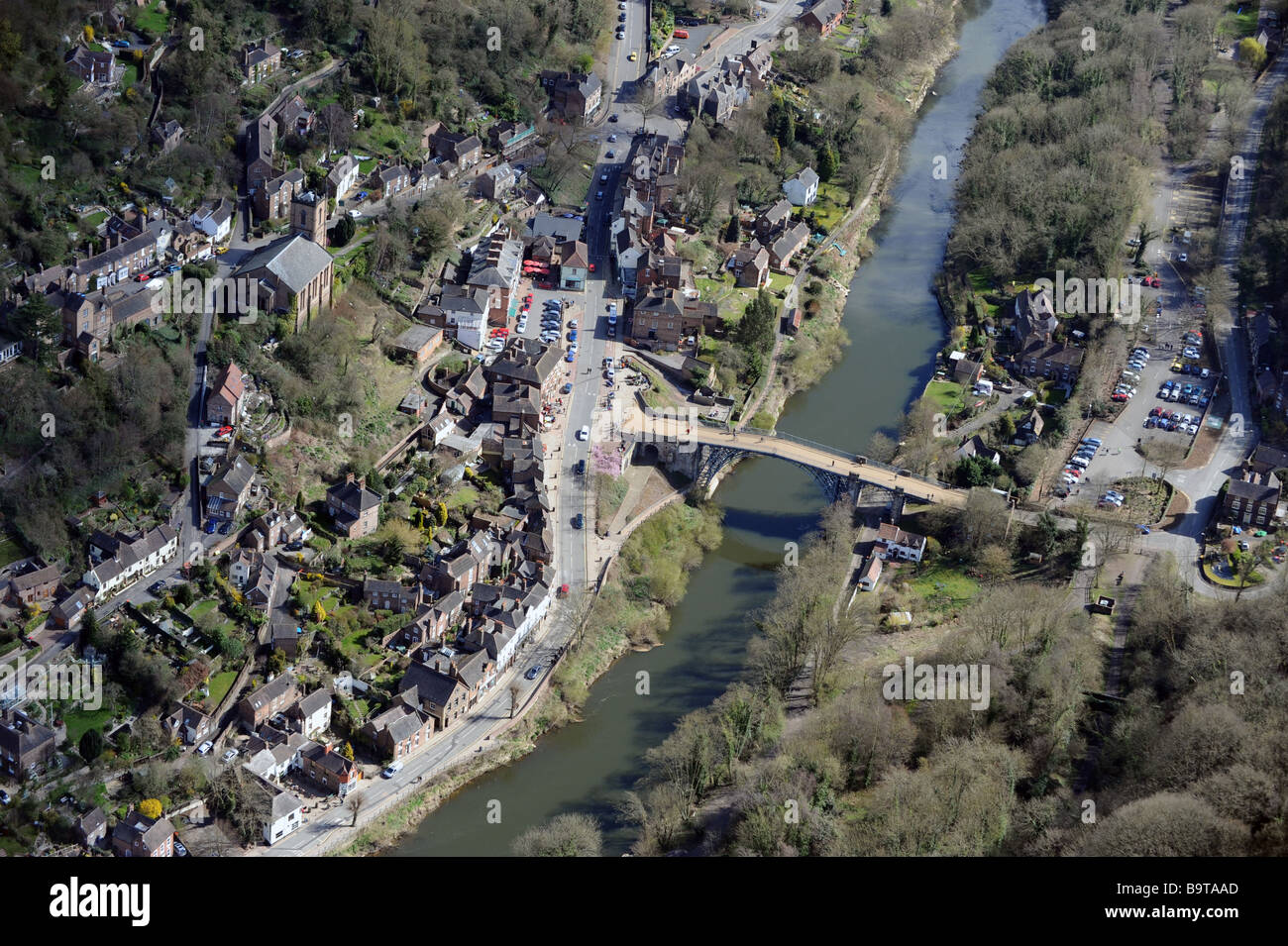 Aerial view of Ironbridge in Telford Shropshire England Uk Stock Photo ...