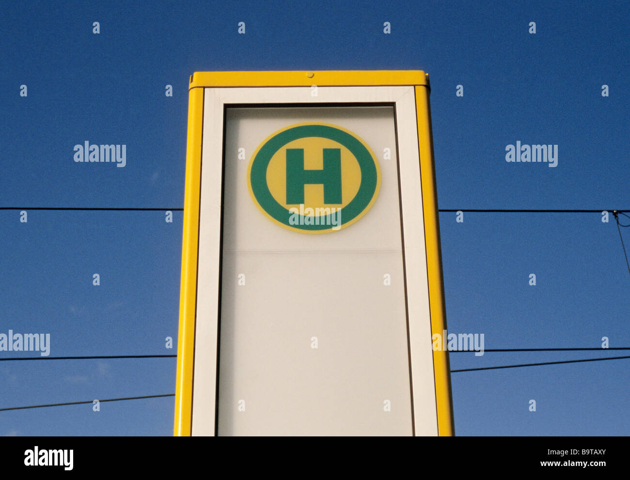 Berlin Germany public transport H bus stop sign Stock Photo - Alamy