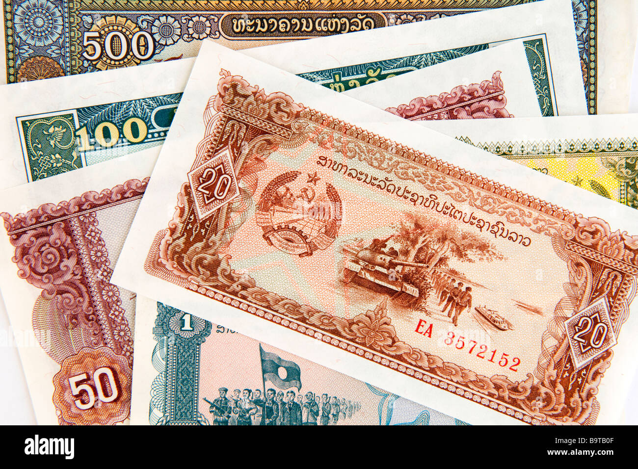 Money currency detail of Lao Kip banknotes Stock Photo - Alamy