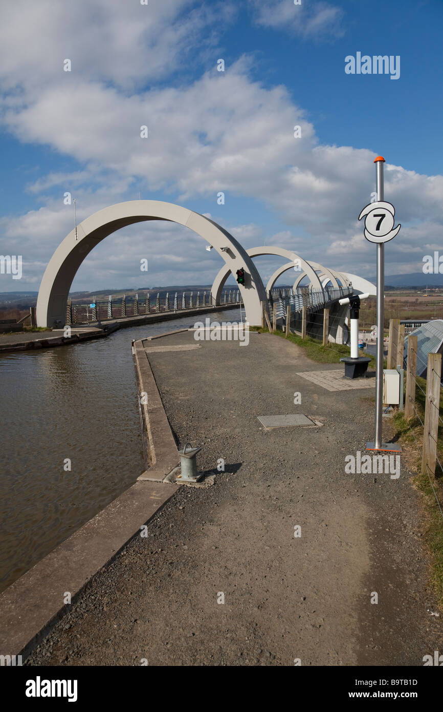 Numbered marker post at the Falkirk Wheel Stock Photo - Alamy