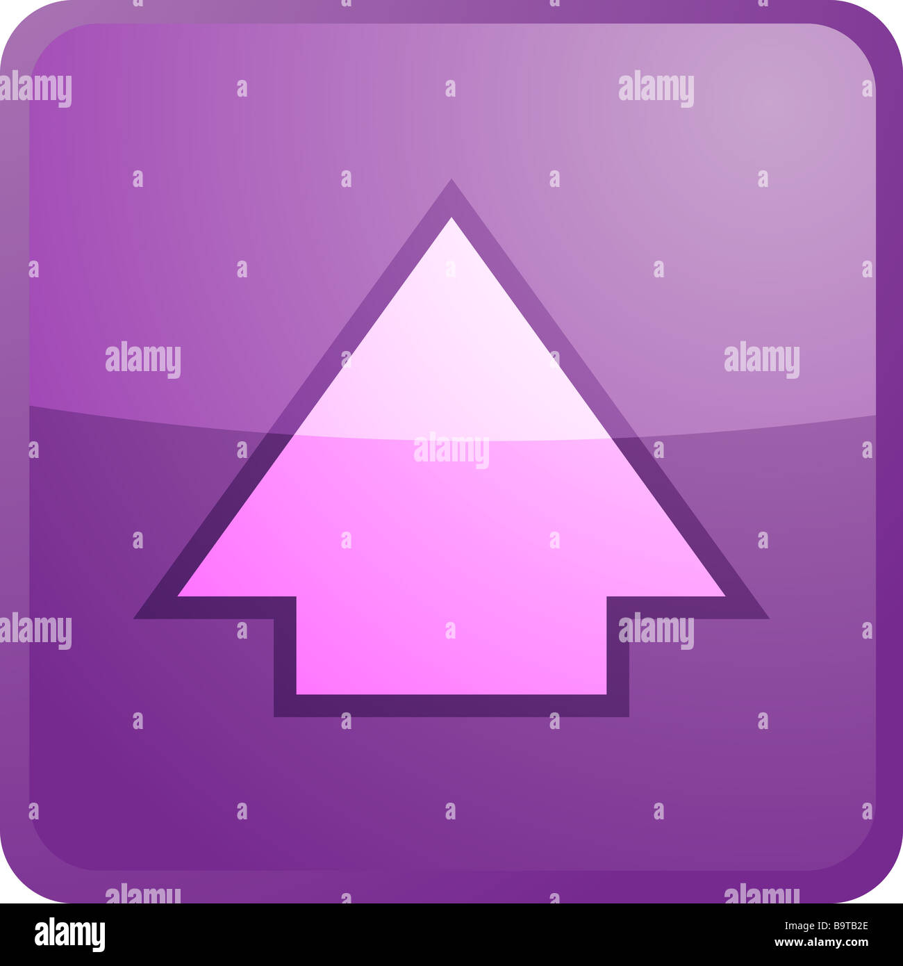 Up navigation icon glossy button square shape Stock Photo - Alamy