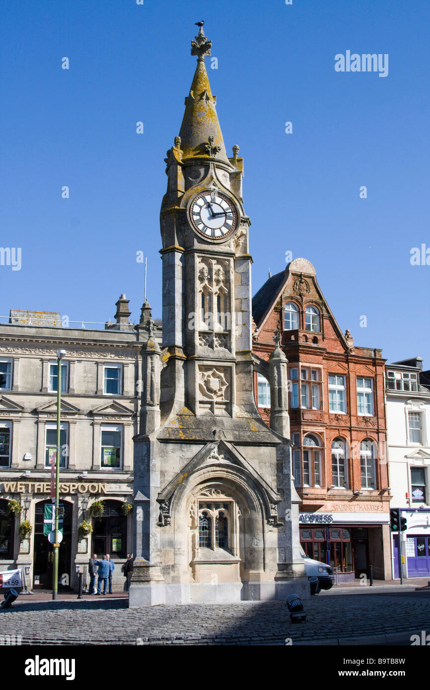 torquay ornate clock tower torbay devon england uk gb Stock Photo - Alamy