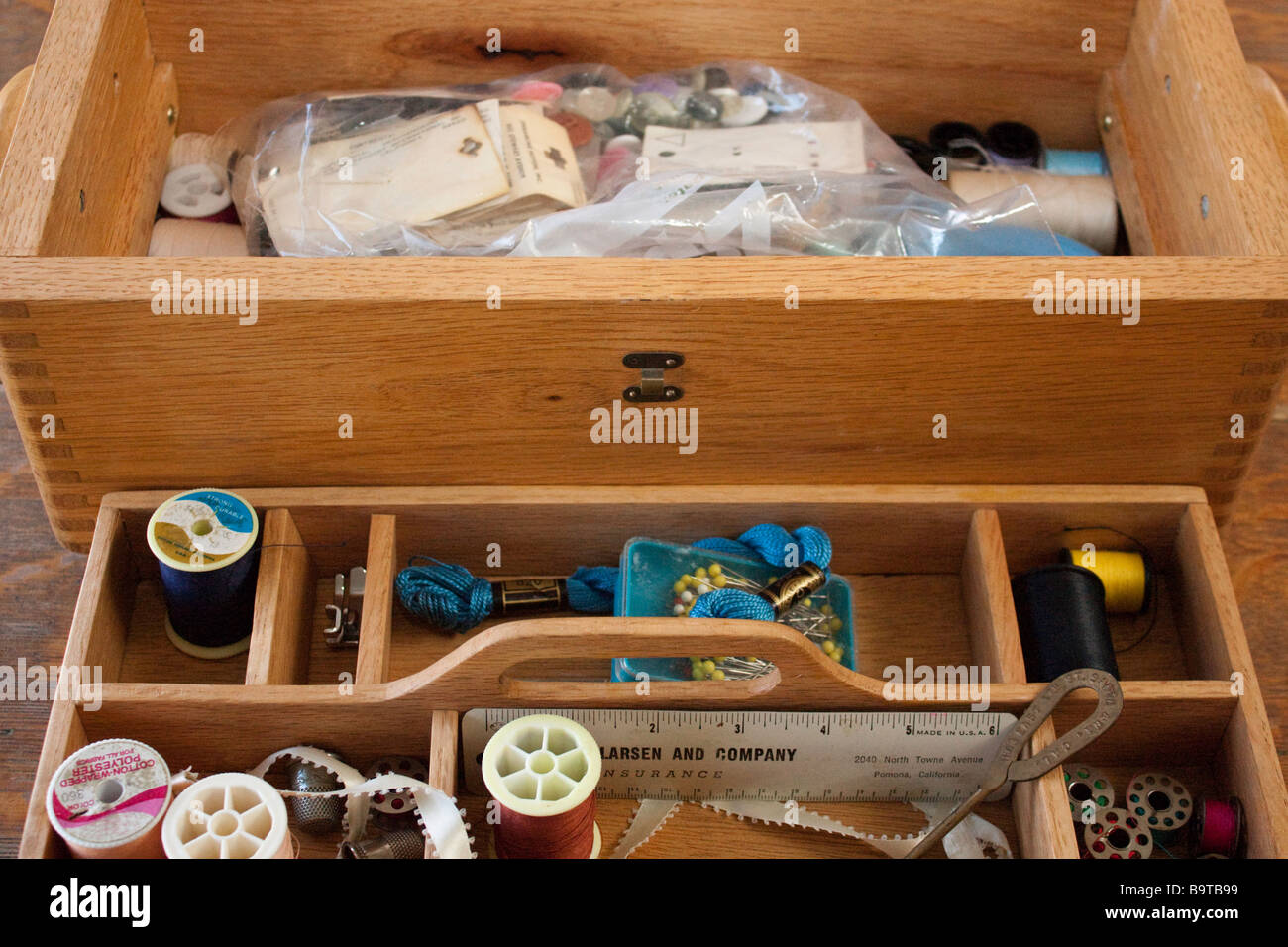 A sewing box made of Red Oak Stock Photo - Alamy