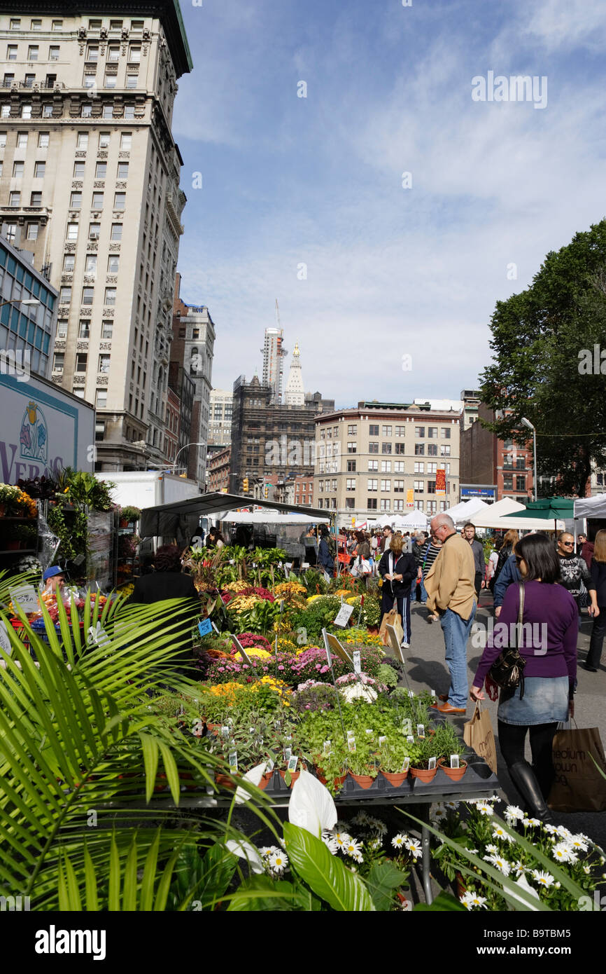 Market at Union Square Manhattan New York City New York USA Stock Photo ...