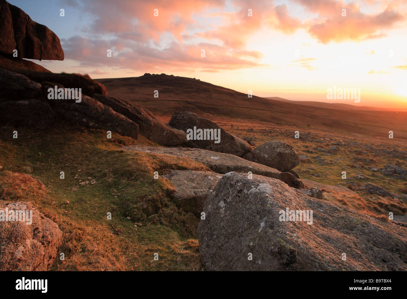 West Mill Tor (500 Metres), view taken from Row Tor, Dartmoor, Devon ...