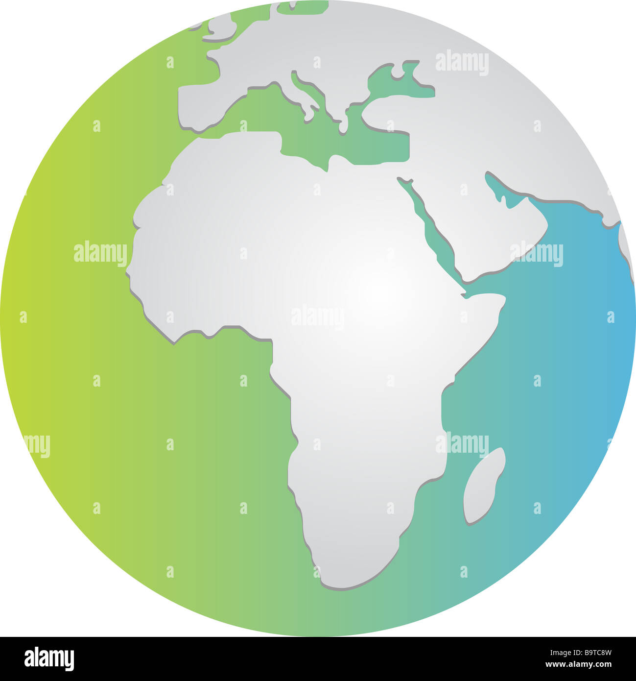 Globe map illustration of the African continents Stock Photo - Alamy