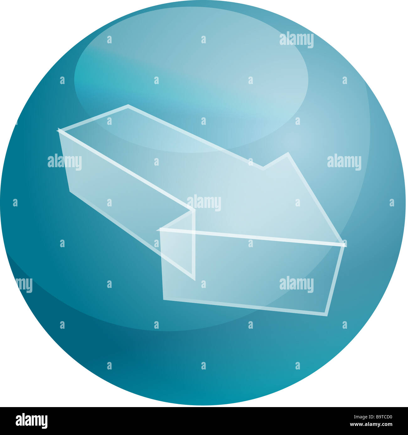 Forward moving arrows pointing right on sphere Stock Photo - Alamy