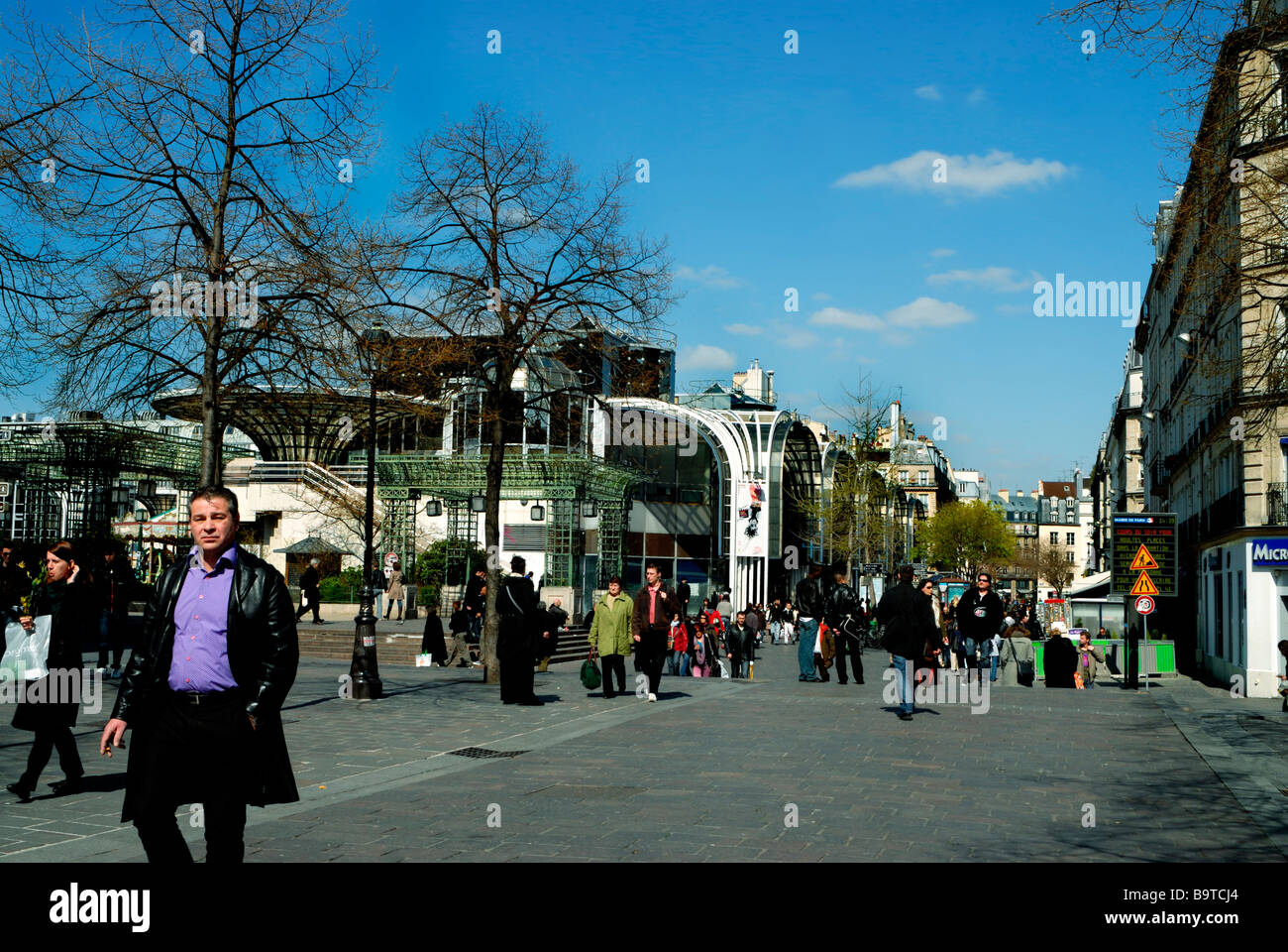Paris France, Large Crowd of People, Busy Street Scene, Pedestrian Area ...