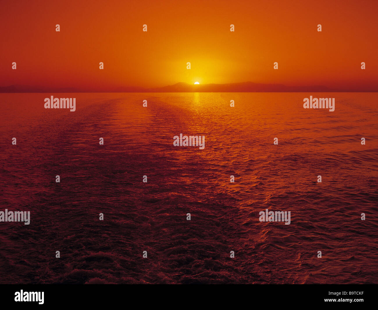 a photograph of the sunset across Lake Van in southern Turkey Stock ...