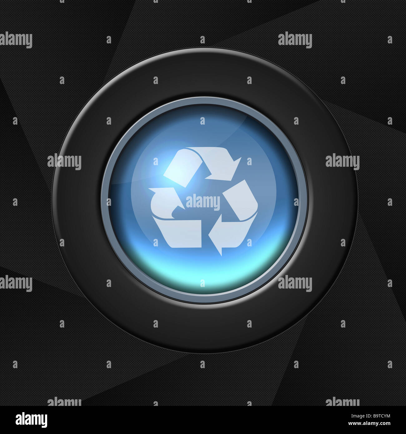 Recycle or refresh blue icon over black background Stock Photo - Alamy