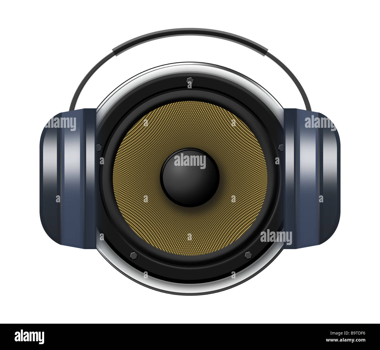 Speaker with headphone Stock Photo - Alamy