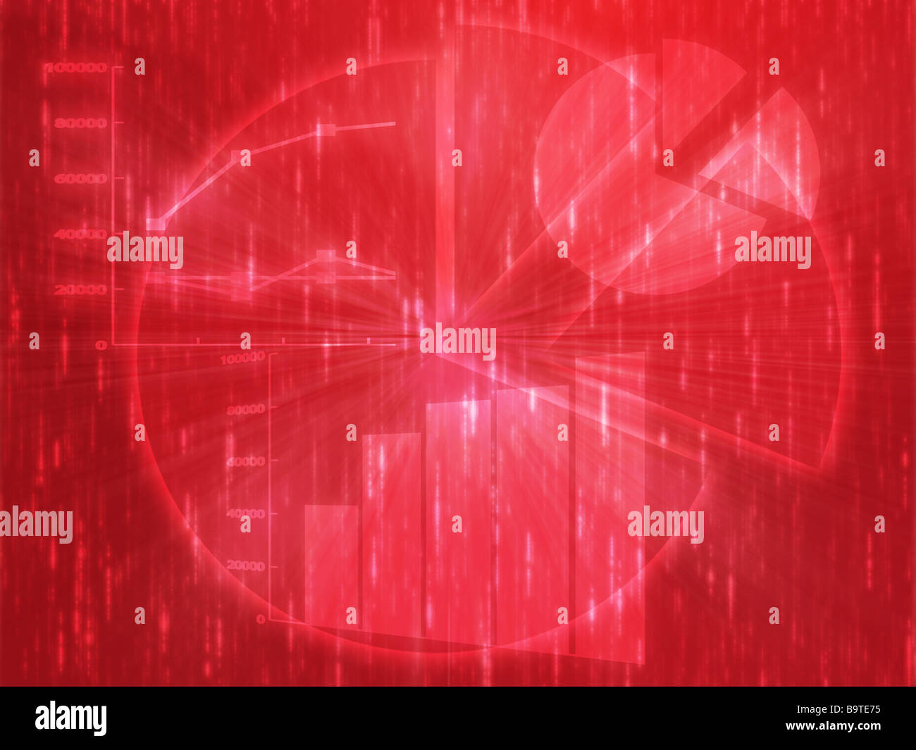 Illustration of Spreadsheet data and business charts in glowing ...