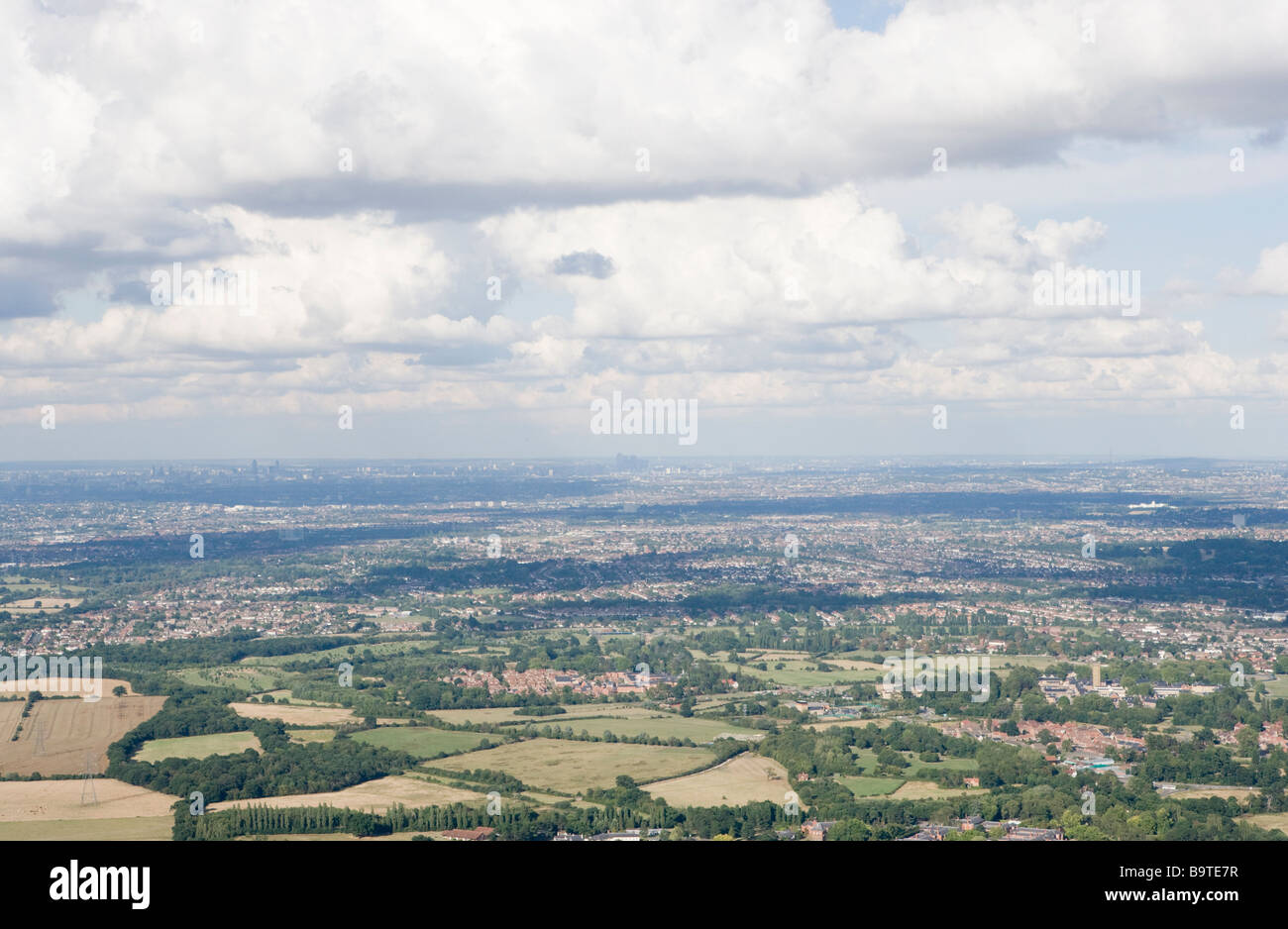 Aerial view of Leatherhead Surrey England Stock Photo - Alamy