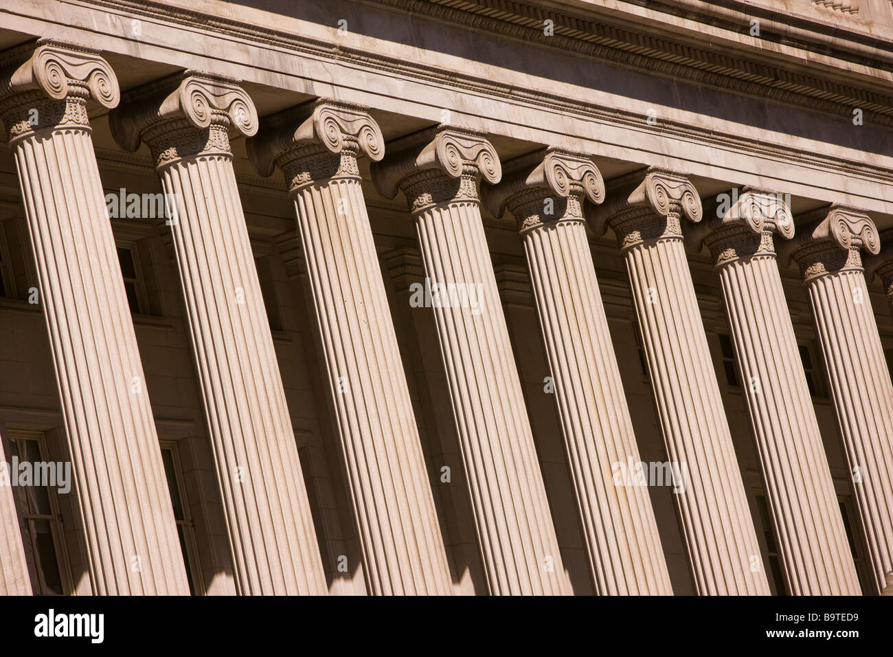 WASHINGTON DC USA Columns of the United States Treasury building Stock ...