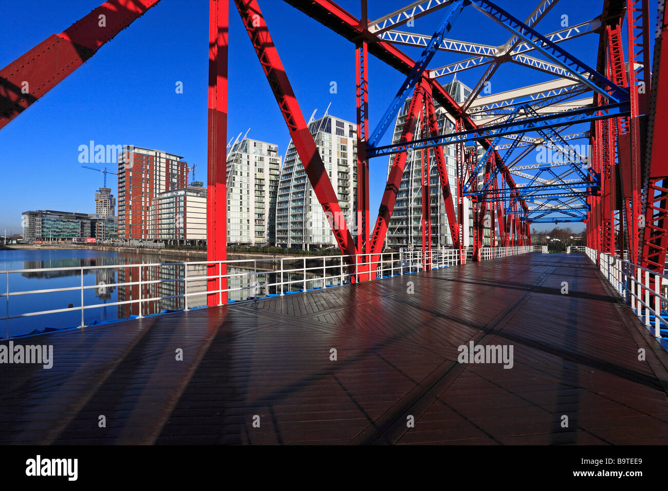 Detroit Bridge, Salford Quays, Manchester, Lancashire, England, UK ...