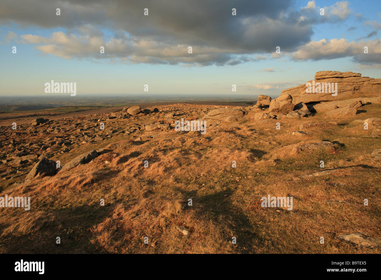 Row Tor looking towards Okehampton, Dartmoor, Devon, England, UK Stock ...