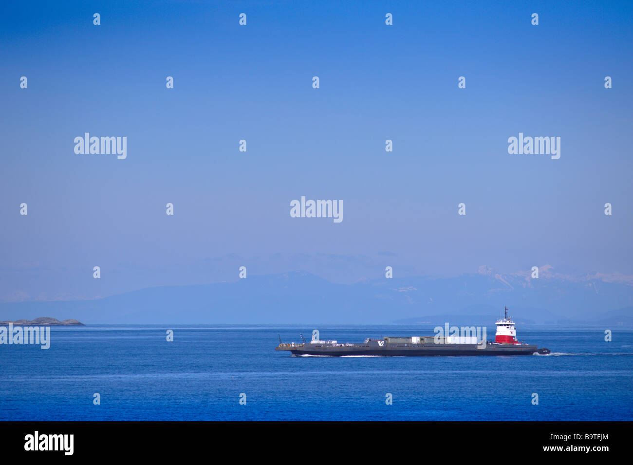 Coastal Spirit transport ferry with truck and cars on the Georgia ...