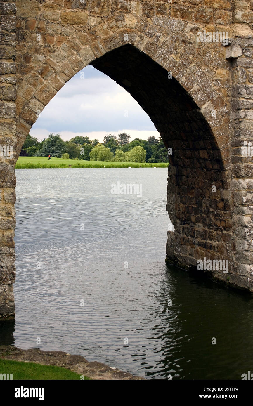 View through an arch at Leeds Castle near Maidstone Kent Stock Photo ...